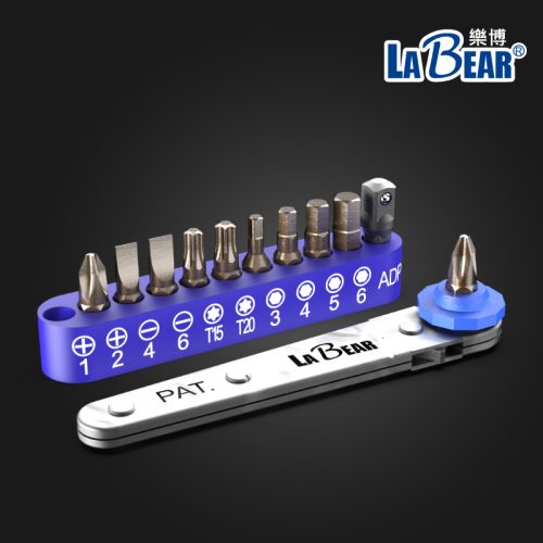 12pcs 1/4Drive Mini Ratchet & Bit Set - LaBearTools